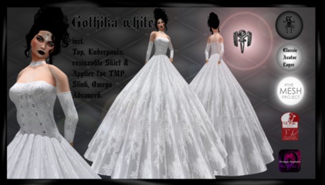 Second Life Marketplace - #CC# Gothika white Outfit