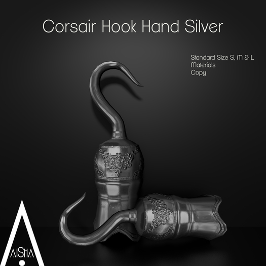 Second Life Marketplace - .AiShA. Corsair Hook Hand Silver