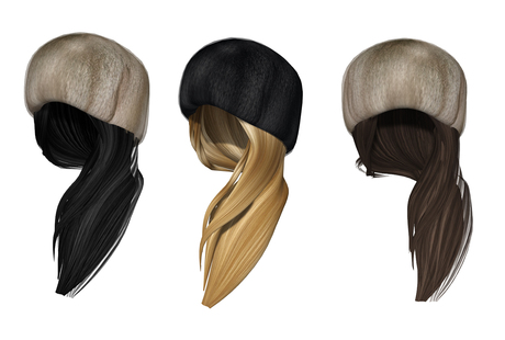 Second Life Marketplace - Meli Imako Full Perm Mesh Fur Hat with Hair ...