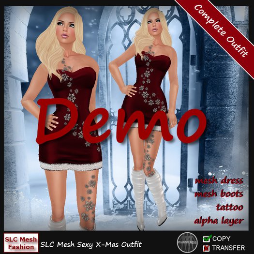 Second Life Marketplace - SLC Mesh Sexy X-Mas Outfit Demo
