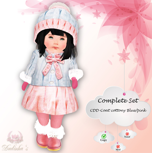 Second Life Marketplace - CDD-Coat cottony Blue/pink -TOT BABY.