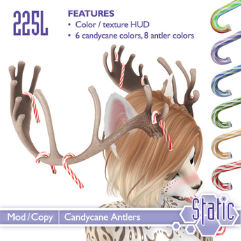 Second Life Marketplace - ::Static:: Candycane Antlers