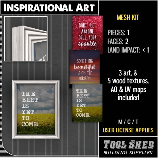 Second Life Marketplace - Tool Shed - Inspirational Art Mesh Kit