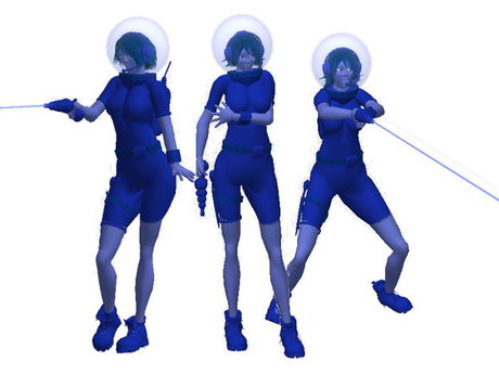 Second Life Marketplace - AL39 - 3 avatars explorer blue and a flying ...