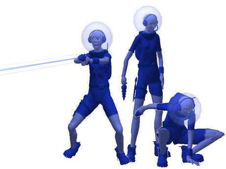 Second Life Marketplace - AL39 - 3 avatars explorer blue and a flying ...