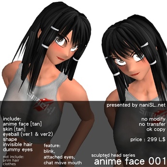 Second Life Marketplace - anime face 001 [tan]