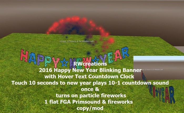 Second Life Marketplace - Happy New Year Hanging Blinking Banner tga ...