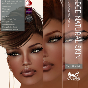 Second Life Marketplace - Outlet Oceane Limited Skin - Dee Natural skins + body appliers Praline