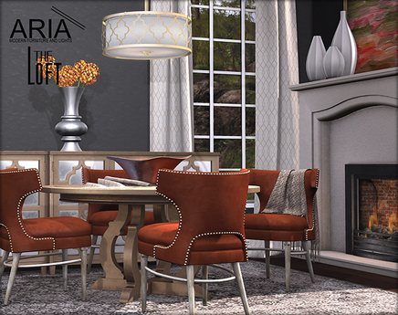 Second Life Marketplace - Aria & The Loft - Ambrose Table Charcoal