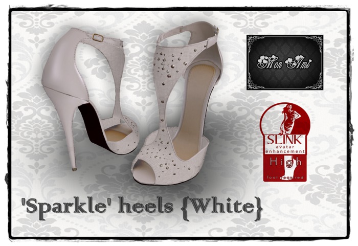 Second Life Marketplace - Mon Ami ~ Sparkle Heels { White } - Bag