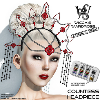 Second Life Marketplace - Wicca's Wardrobe - Countess Headpiece [BOXED]