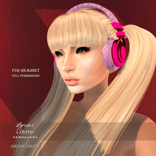 Second Life Marketplace - !Lyrical B!zarre Templates! - Fur Headset MESH FP