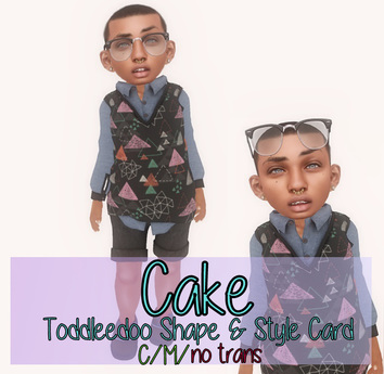 Second Life Marketplace - {Peachy Pie} Cake Toddleedoo Boys Shape ...