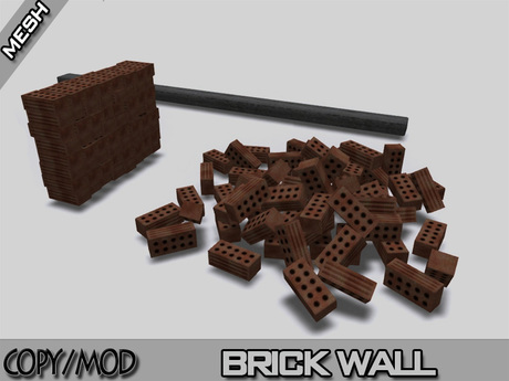 Second Life Marketplace - Brick Wall - copy/mod