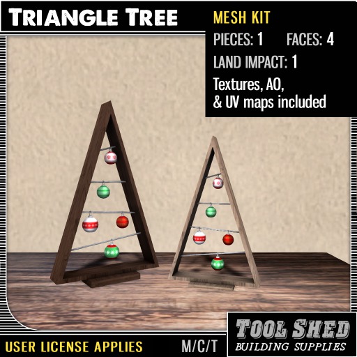 Second Life Marketplace - Tool Shed - Triangle Tree Mesh Kit