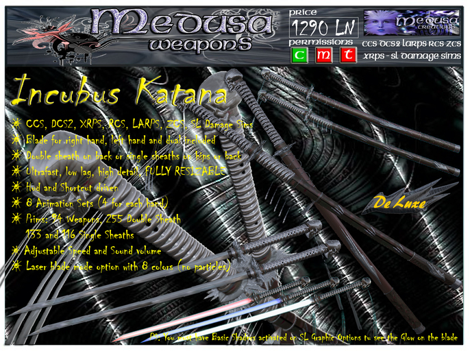 Second Life Marketplace - ~ Medusa Weapons ~ Incubus Katana (Boxed)