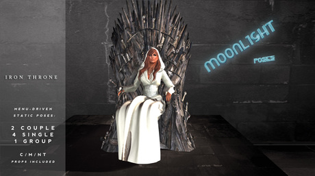 Second Life Marketplace - Moonlight Poses - Iron Throne