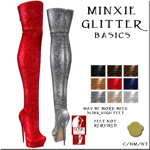 Second Life Marketplace - BM Minxie Glitter Boots Basics DEMO