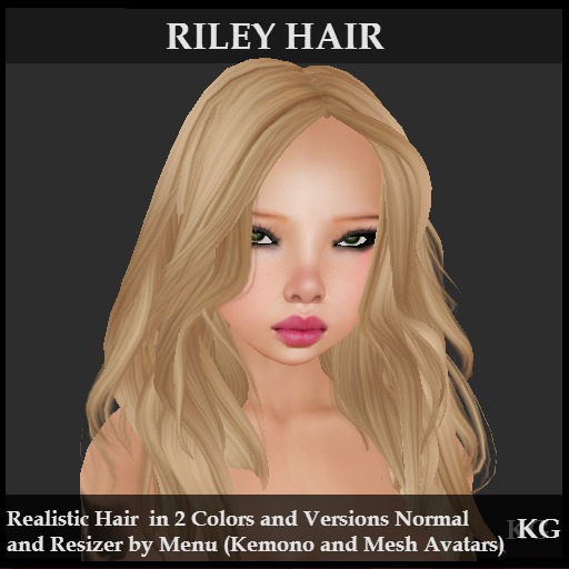 Second Life Marketplace - KG Riley Hair Teen Look PROMO PRICE¡¡