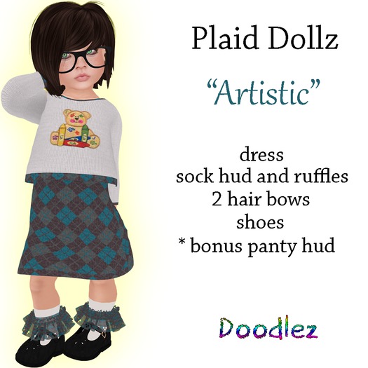 Second Life Marketplace - Doodlez Plaid Dollz "Artistic" set