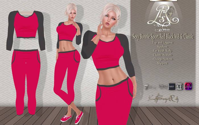 Second Life Marketplace Lsr Sexy Bonnie Sport Red Black Mb And Classic