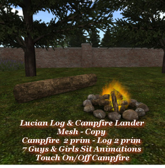 Second Life Marketplace - Lucian Log & Campfire Set Lander