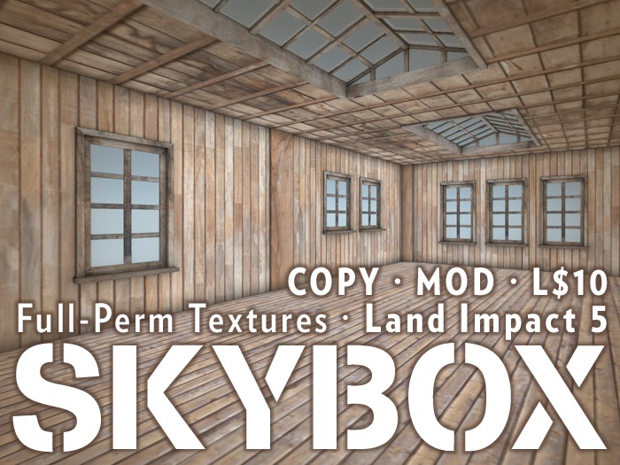 Second Life Marketplace - Wooden Skybox - 9.2 x 14 x 5m