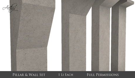 Second Life Marketplace - [AC] Mesh Pillar & Wall Set - 8 Models - 1Li ...