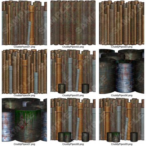 Second Life Marketplace - [HOT] Cruddy Pipes Textures Set