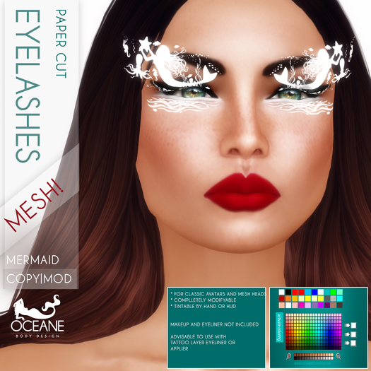 Second Life Marketplace - Lashes: Oceane - Paper Cut Mesh Lashes ...