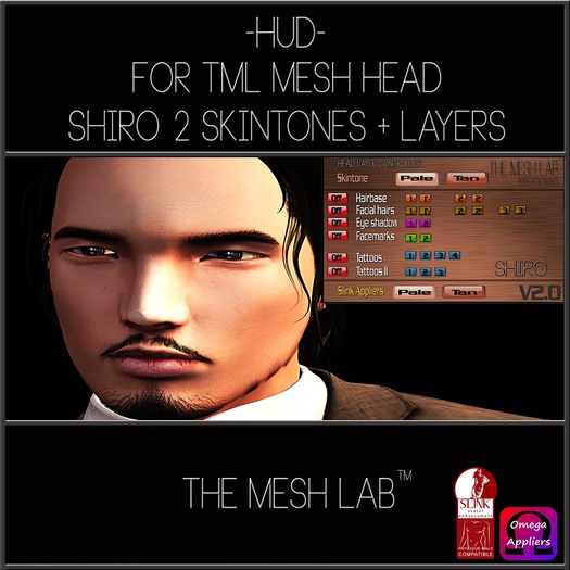Second Life Marketplace - ! TML "SHIRO" SKIN HUD PACK (wear me)