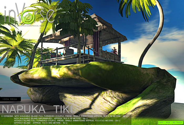 Second Life Marketplace - ☰ inVerse ☰ NAPUKA - Furnished tiki with ...