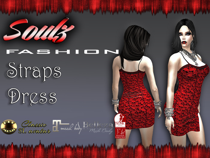 Second Life Marketplace - :][: Soulz Fashion :][: Straps Dress_Red Vamp ...