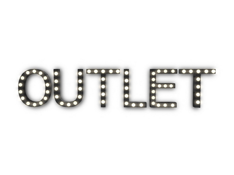 Second Life Marketplace - [Px] "OUTLET" Illuminated Light Bulbs Sign