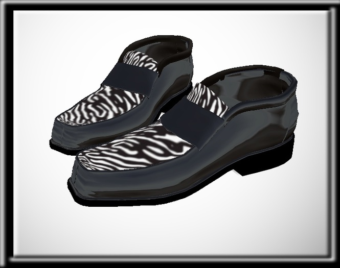 Second Life Marketplace - mens Loafers black/zebra (resizeable)