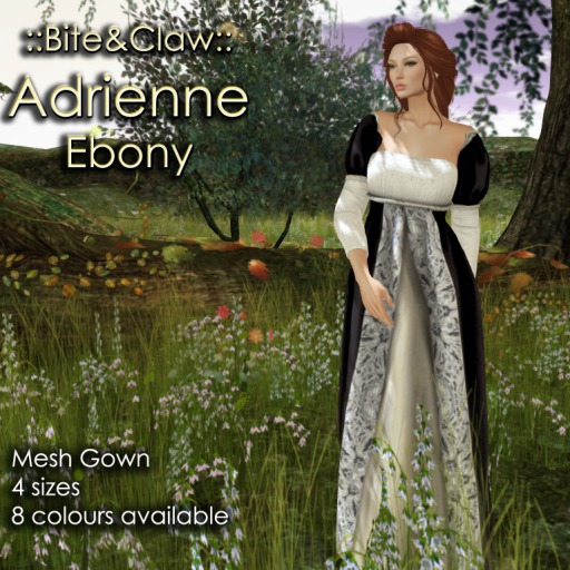 Second Life Marketplace - ::B&C:: Adrienne Gown - Ebony - Mesh gown