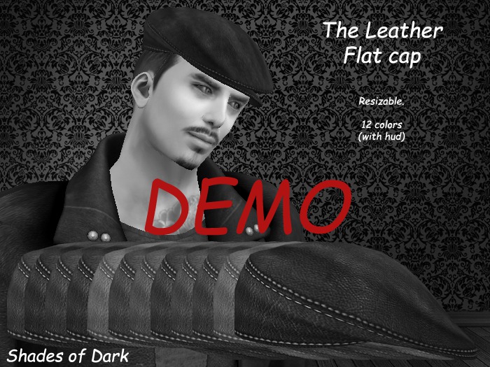 Second Life Marketplace - Shades of Dark Leather flat cap DEMO