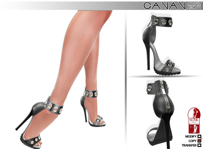 Second Life Marketplace - CANAN - Sandals 'Darkness' Slink High Foot 01