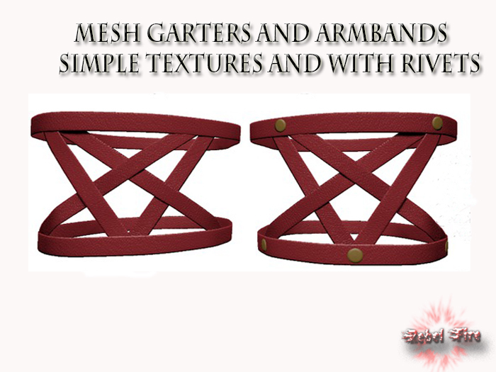 Second Life Marketplace - *Rebel Fire* Garters and Arm bands red