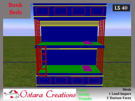 Second Life Marketplace - Bunk Beds - Full Perms - 1LI