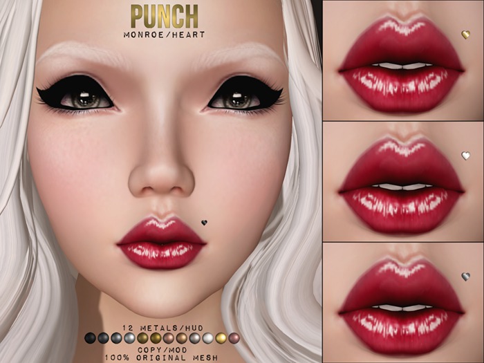 Second Life Marketplace - PUNCH / Monroe Piercing / Heart ♥ {Mesh}