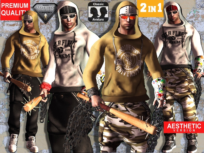 Second Life Marketplace - CA AESTHETIC GANGSTA OUTFIT URBAN 2IN1