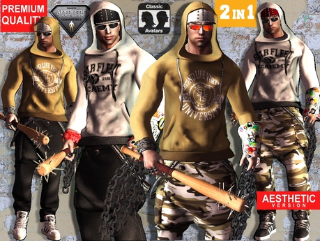 Second Life Marketplace - CA AESTHETIC GANGSTA OUTFIT URBAN 2IN1