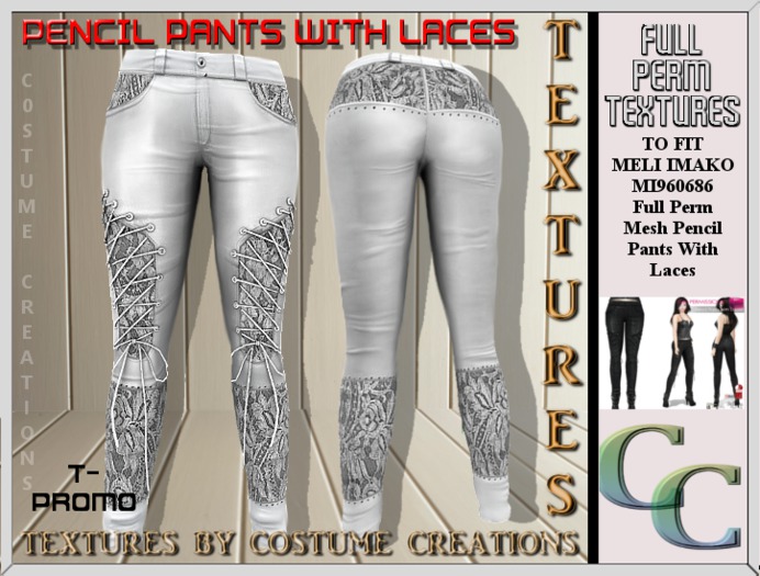 Second Life Marketplace - PENCIL PANTS PROMO FULL PERM TEXTURE