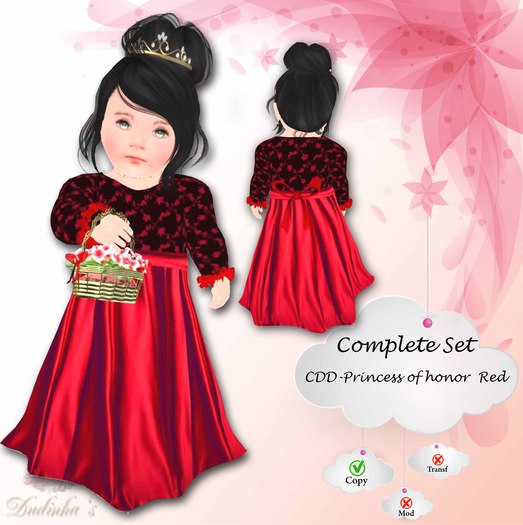 Second Life Marketplace - CDD-Princess of honor RED TOT BABY