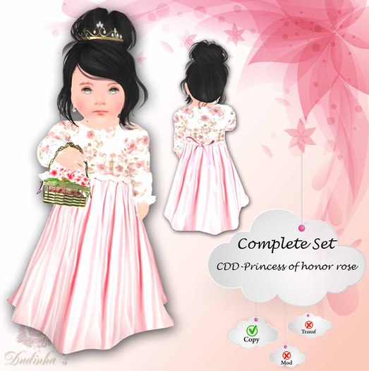 Second Life Marketplace - CDD-Princess of honor Rose -TOT INFANT