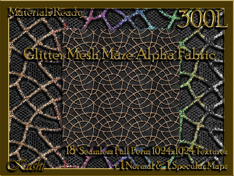 Second Life Marketplace - Glitter Mesh Maze Alpha Fabric Seamless ...