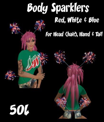 Second Life Marketplace - Red, White & Blue Body Sparklers (Boxed)