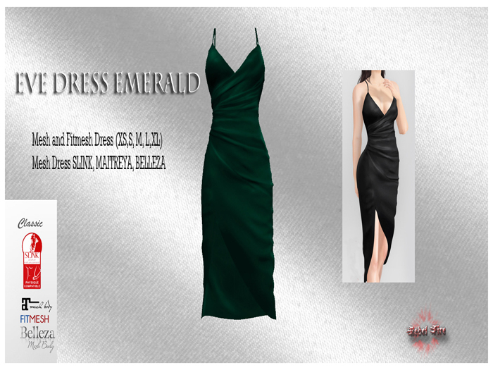 Second Life Marketplace - *Rebel Fire* Eve Dress Emerald