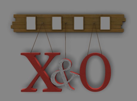 Second Life Marketplace - Hanging X&O Sign with Frames [Full Perm | Mesh]